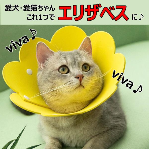 【可愛いデザイン】お花のような形をしたエリザベスカラー。柔らかなフェルト生地を使った優しい風合いで、ペットの姿をより可愛らしく見せてくれます。おしゃれで写真映えも抜群です。【快適・軽量】フェルト素材は軽くて柔らかく、ペットの首にやさしくフィ...