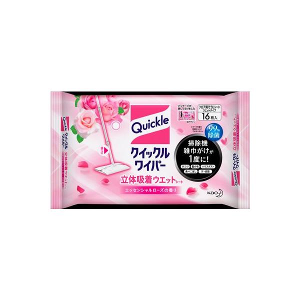 花王　クイックルワイパー立体吸着ウエット　ローズ１６枚