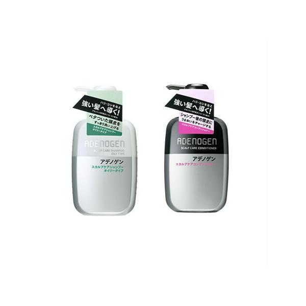 【ペアセット】資生堂  薬用アデノゲン スカルプケア シャンプー(オイリータイプ)＆コンディショナー 各400ml  (4901872664658-696)