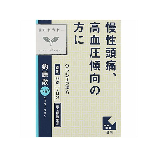 特徴●「釣藤散」は、漢方の古典といわれる中国の医書「類証普済本事方」に収載されている薬方です。●めまい、肩こり等の症状を伴う慢性頭痛に効果があります。効能・効果体力中等度で、慢性に経過する頭痛、めまい、肩こりなどがあるものの次の諸症：慢性頭...