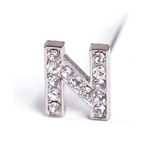 イニシャル（アルファベット）のピックです。エレガントな輝きのガラスピック、アイデア次第で様々な用途にご利用いただけます。大きさ：　最大幅約1.5cm×　長さ約8cm※先端が尖っていますので、商品を取り出す際や、ご使用の際は十分ご注意ください...