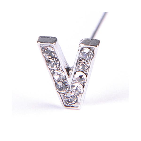 イニシャル（アルファベット）のピックです。エレガントな輝きのガラスピック、アイデア次第で様々な用途にご利用いただけます。大きさ：　最大幅約1.5cm×　長さ約8cm※先端が尖っていますので、商品を取り出す際や、ご使用の際は十分ご注意ください...