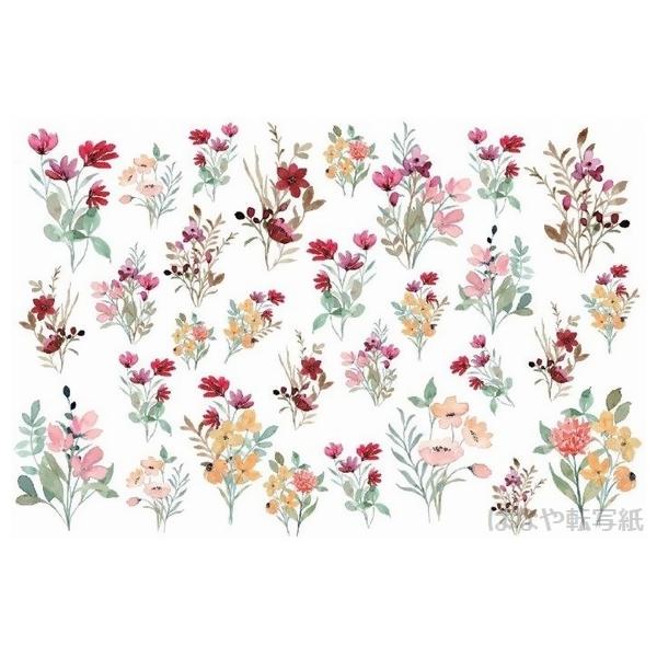 サイズ：約31.7×22cm（印刷面の大きさ）1つの絵柄の大きさ：Φ3.1〜8cm品名：陶磁器用上絵付転写紙（白磁用転写紙）種別：パーツアソート焼成温度：780〜820°C（ご参考値） ※焼成見本写真のタイルの大きさは、約10×10cmです...