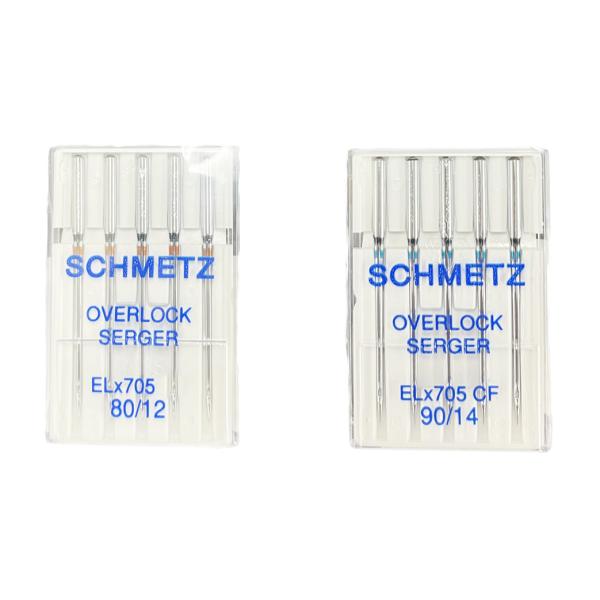 ・商品番号：9880-9881・配送方法：メール便・宅配便・※各番手個別販売です。全セットでは御座いません。写真は比較を兼ねて並べて掲載しております。予めご了承ください。《SCHMETZ》シュメッツ　ドイツ製家庭用ミシン針　オーバーロック用...