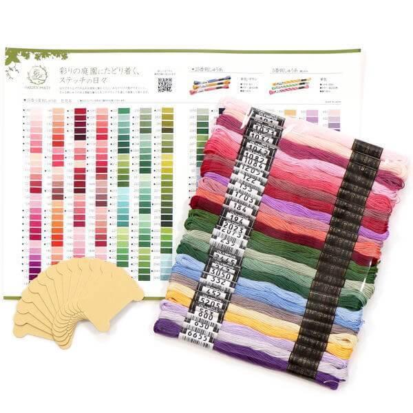 ネコポス対象商品です。 「ガーデン」からインスピレーションを受けてセレクトした25番刺しゅう糸のカラーアソートセットです。2色巻ける・色番号書けるスプールとオリムパス刺しゅう糸の全色カラーチャートつき。オリムパスHPで毎月更新される参考作品...