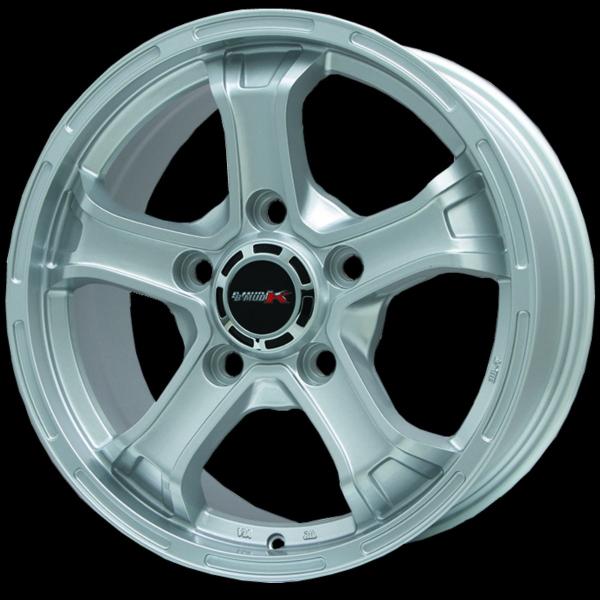 メーカー名：ビッグウエイ商品名：ビーマッド Kサイズ：15インチ 5.5J +5 5-139.7カラ―：シルバー付属品：エアーバルブ離島、沖縄を除き、4本で送料無料　1本から3本は￥2,200（税込）※ナットは付属しません。　
