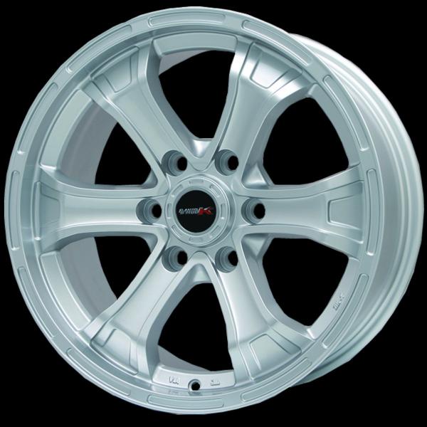 メーカー名：ビッグウエイ商品名：ビーマッド Kサイズ：17インチ 7.5J +25 6-139.7カラ―：シルバー付属品：センターキャップ、エアーバルブ※オーナメントは2色（黒／赤）付属します。離島、沖縄を除き、4本で送料無料　1本から3本...