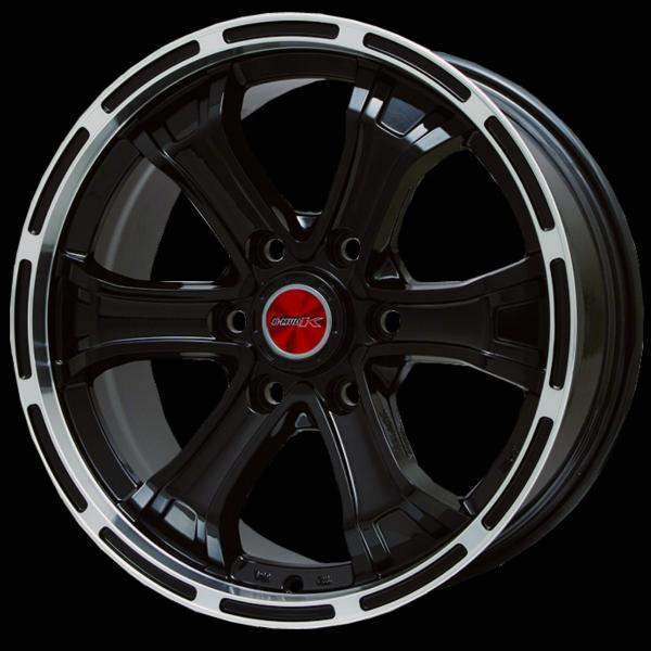 メーカー名：ビッグウエイ商品名：ビーマッド Kサイズ：15インチ 6.0J +33 6-139.7カラ―：グロスブラック/リムポリッシュ付属品：センターキャップ、エアーバルブ※オーナメントは2色（黒／赤）付属します。離島、沖縄を除き、4本で...