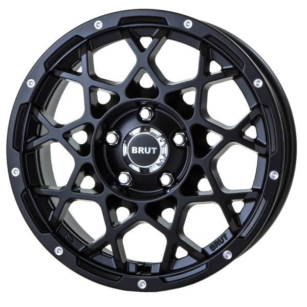 メーカー名：トライスター商品名：ブルート BR-55 MSBサイズ：16インチ 6.5J +35 5-100カラ―：ミルドサティンブラック付属品：センターキャップ/エアバルブ離島、沖縄を除き、4本で送料無料　1本から3本は￥2,200（税込...