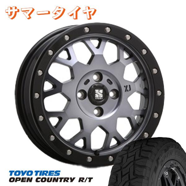 ホイールメーカー：MLJホイール名：XTREME-J XJ04 (エクストリームJ XJ04)ホイールサイズ：14インチ 4.5J +43 4-100カラ―：グロスブラックマシーン/スモーククリアタイヤメーカー：TOYOタイヤ名：オープンカ...