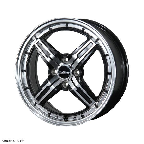 メーカー名：ブレスト商品名：ビートステージ FS-Cサイズ：15インチ 5.5J +38 4-100カラ―：ブラックポリッシュ付属品：センターキャップ、エアーバルブ離島、沖縄を除き、4本で送料無料　1本から3本は￥2,200（税込）※ナット...