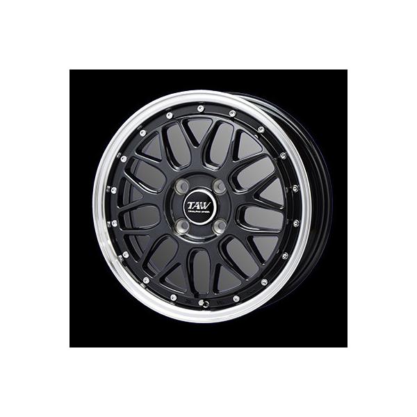 メーカー名：トライアルファ商品名：レオウィング FM9サイズ：15インチ 5.0J +45 4-100カラ―：ブラックメタリック付属品：センターキャップ、エアーバルブ離島、沖縄を除き、4本で送料無料　1本から3本は￥2,200（税込）※ナッ...