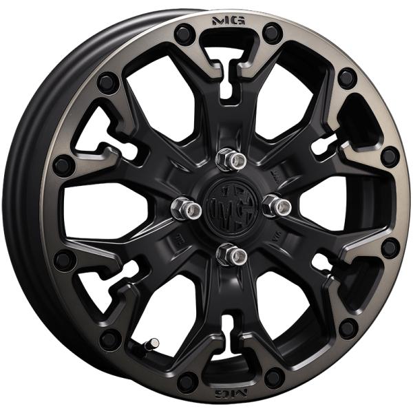 メーカー名：クリムソン商品名：マーテルギア ゴーレム ジュニアサイズ：16インチ 6.0J +38 4-100カラ―：マットブラッククリア付属品：センターキャップ、エアーバルブ離島、沖縄を除き、4本で送料無料　1本から3本は￥2,200（税...