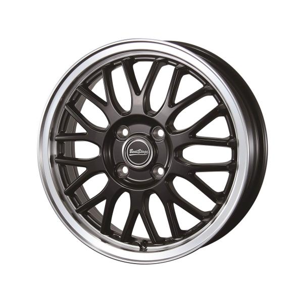メーカー名：ブレスト商品名：ビートステージ MT-Cサイズ：14インチ 4.5J +45 4-100カラ―：セミグロスブラック付属品：センターキャップ、エアーバルブ離島、沖縄を除き、4本で送料無料　1本から3本は￥2,200（税込）※ナット...