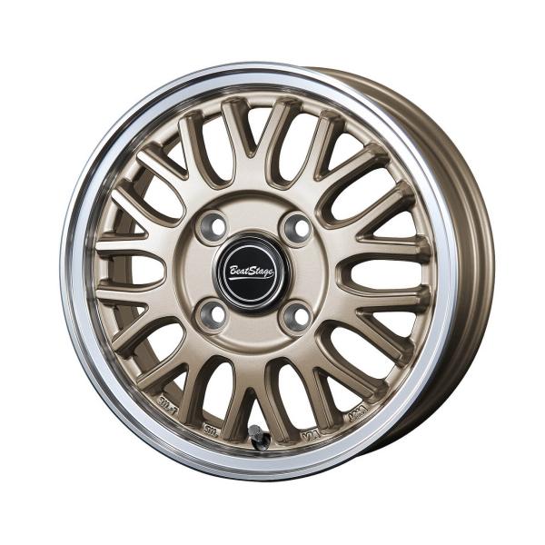 メーカー名：ブレスト商品名：ビートステージ MT-Cサイズ：12インチ 4.0B +43 4-100カラ―：アンティークブロンズ付属品：センターキャップ、エアーバルブ離島、沖縄を除き、4本で送料無料　1本から3本は￥2,200（税込）※ナッ...