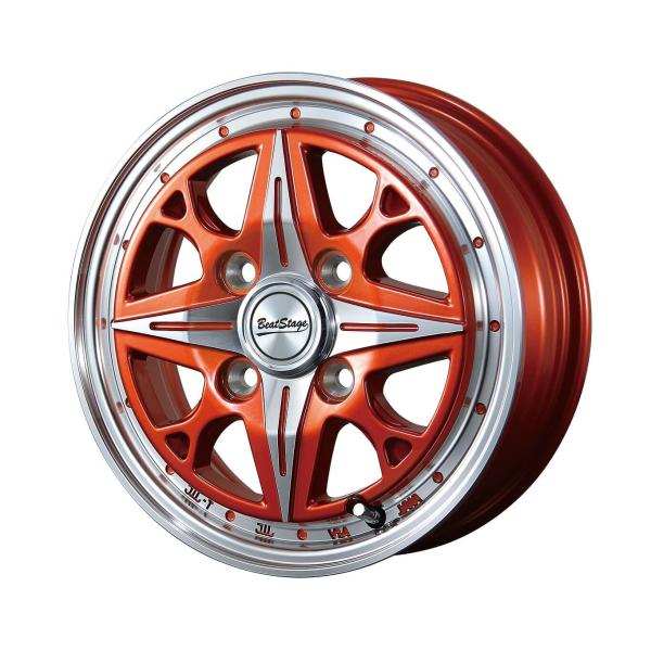 メーカー名：ブレスト商品名：ビートステージ NS-Cサイズ：12インチ 4.0B +43 4-100カラ―：イタリアンオレンジ付属品：センターキャップ、エアーバルブ離島、沖縄を除き、4本で送料無料　1本から3本は￥2,200（税込）※ナット...