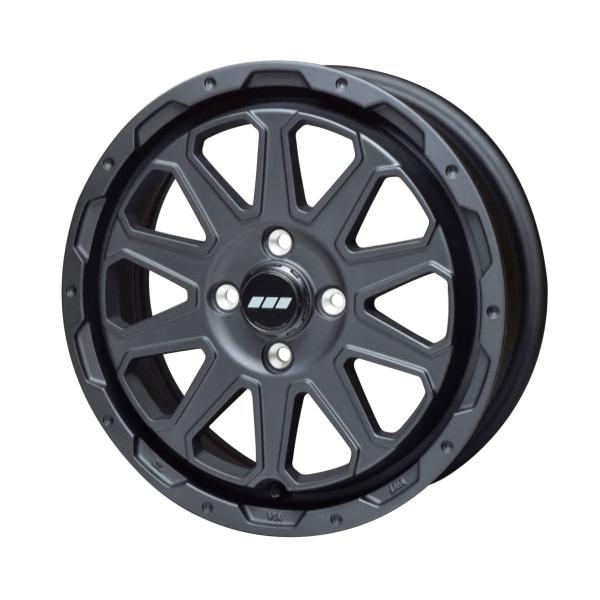 メーカー名：トライアルファ商品名：レオウィング クロスヴェイルサイズ：15インチ 5.0J +45 4-100カラ―：マットブラック付属品：エアーバルブ離島、沖縄を除き、4本で送料無料　1本から3本は￥2,200（税込）※ナットは付属しません。　