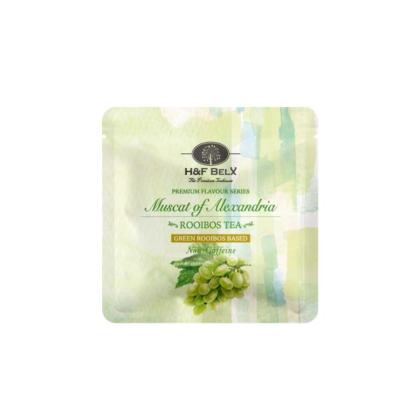 葡萄の女王マスカット・オブ・アレキサンドリアをイメージしたグリーンルイボスティーベースのフレーバーティー。マスカットの上品で爽やかな甘い香りに癒されます。ベースに使用している、グリーンルイボスティーは緑茶と紅茶を割ったような味わい。グリーン...