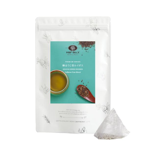香ばしい棒ほうじ茶×すっきり飲みやすいグリーンルイボスをブレンドした、H&amp;F BELXのカフェインレスティー。グリーンルイボスベースは、クセのない爽やかな味わいが特徴です。低カフェインの棒ほうじ茶を使用し、就寝前や妊娠中・授乳中の方...