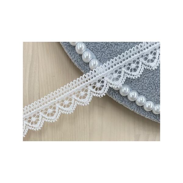 ストレッチレース【サイズ】 約20mm巾 【色】 オフホワイト【素材】 ナイロン 83%ポリウレタン 17%　 ※ご注意 お客様の画面上と実物では多少色具合が異なって見える場合もございます。ご了承ください。 ＊表示単価は１ｍ単位です。　　１...