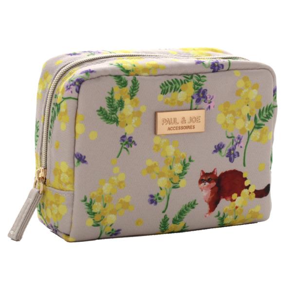 タテ約10cm ヨコ約13cm マチ約5cm表地：ポリエステル中国製ミモザとアイコンキャットのジプシー＆ヌネットと組み合わせた華やかでキュートな、今季のコレクションのメイン柄をプリントしたポーチ。定番の形で使いやすさも抜群！華やかでギフトに...