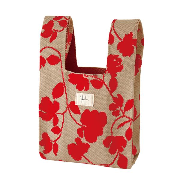 タテ約34cm（持ち手含む） ヨコ約20cm マチ約10cmポリエステル中国製Princesa（プリンセッサ・王女様）エレガントで伸びやかな、シビラらしいお花柄です。しっかりとした糸で編まれたニット素材のエコバックです。お財布や携帯。ペット...