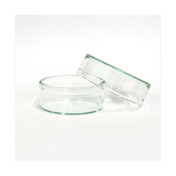 サイズ(約)：［上蓋（外寸）］径50.5×高16.5mm　［上蓋（内寸）］径47×高15mm　：［底面（外寸）］径45×高18mm　［底面（内寸）］径40×高16mm素材：ガラス