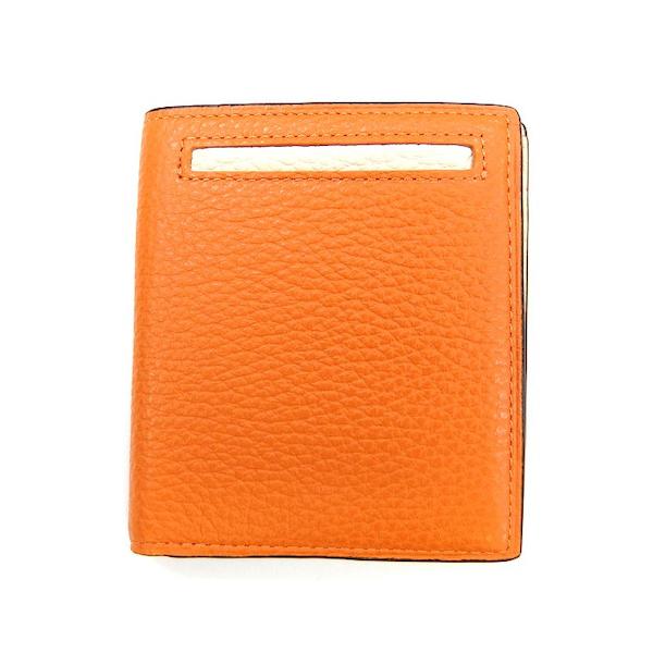カラー：オレンジ×ガーデニア（34）本体サイズ（約）：幅9×奥2×高10.5cm 仕様：札入れ×1、カード入れ×7、ポケット×2素材：牛革　モルビド（マストロット社製）