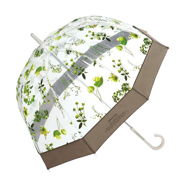 カラー：ブラウン本体サイズ（約）：［親骨］65cm　［使用時］径93×長94cm 重量（約）：380g素材：［透明部分］ポリエチレン　［裾色生地部分］ポリエステル100％