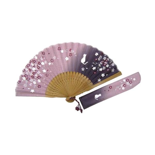 カラー：パープル本体サイズ（約）：全長21cm重量（約）：28g素材：［扇骨］竹　［扇面］綿付属品：扇子袋原産国：［扇骨］中国［扇面］日本