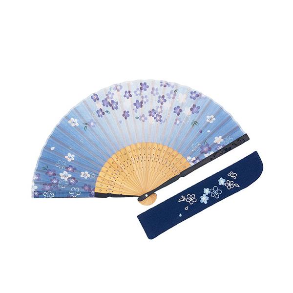 カラー：ブルー本体サイズ（約）：長21cm素材：竹、綿麻付属品：専用扇子袋