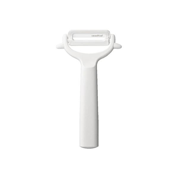 カラー：ホワイト本体サイズ（約）：幅14.7×奥8.1×高2cm重量（約）：40g素材：［刃］ファインセラミックス　［ハンドル］ABS食洗機対応：可耐熱温度（約）：［樹脂部］100度