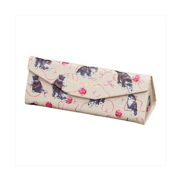 柄：キャッツ・ウィズ・ヤーン本体サイズ（約）：幅165×奥20×高65mm重量（約）：113g素材：［表地］PU　［裏地］ポリエステル、マグネット、鉄付属品：メガネ用クロス