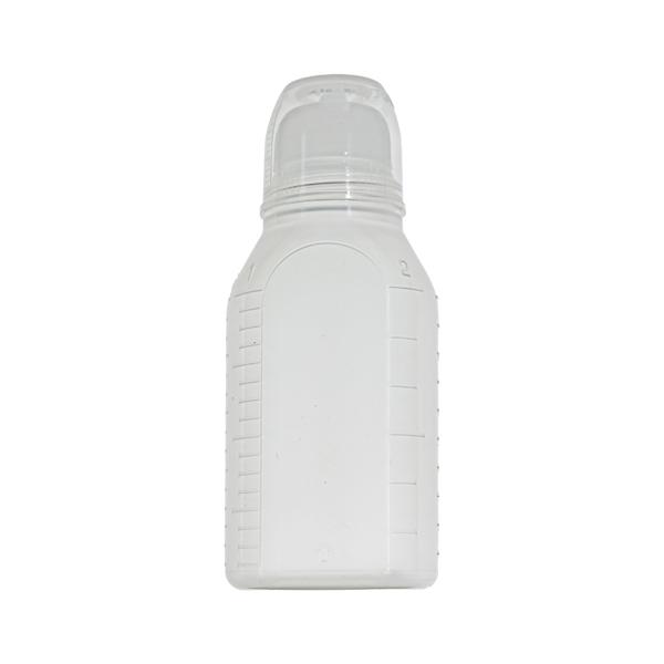 カラー：［キャップ］半透明　［ボトル］半透明本体サイズ(約)：幅49×奥38×高118mm容量(約)：100mL耐熱温度(約)：70℃原材料：［キャップ］ポリプロピレン　［ボトル］ポリプロピレン原産国：日本