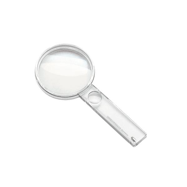 サイズ（約）：［本体］幅5×奥0.9×高11.5cm　［レンズ］径45mmパッケージサイズ（約）：幅7.5×奥2×高13cm重量（約）：18g保証期間：1年間倍率（約）：［本体］3.25倍　［小玉レンズ］5倍原材料：PXM光学樹脂原産国：ドイツ