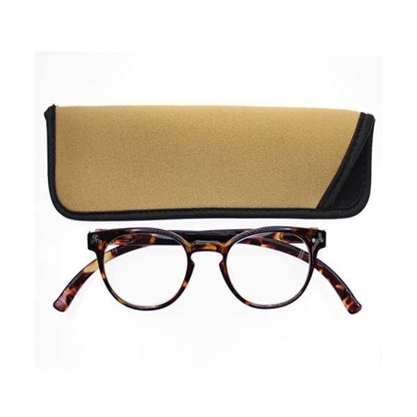 デザイン：デミブラウン本体サイズ（約）：［レンズ］幅48×高40mm　［フレーム］幅135×高44mm　：［ツル］約155mm（実寸169mm）　［ケース］幅200×高65mm重量（約）：［メガネ］24g　［ケース］16g