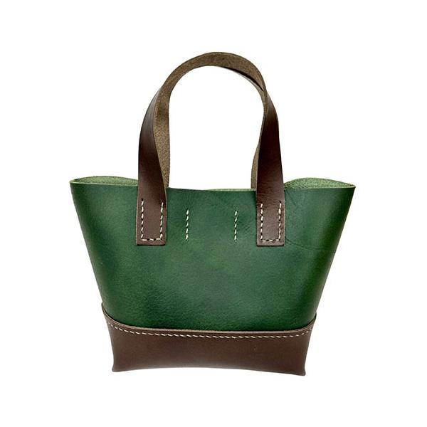 種類：ミニミニトートバッグ（チョコ・グリーン）本体サイズ（約）：［完成時］幅180×高170×マチ80mm製作時間（約）：300分