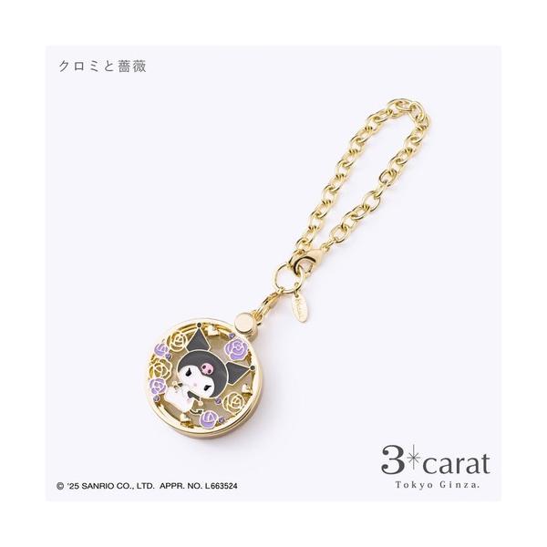 デザイン：クロミと薔薇本体サイズ（約）：縦140×横35×厚14mm重量（約）：34g倍率（約）：3倍素材：［本体］合金、樹脂、ガラス　［チェーン］鉄　［ねじ部分］真鍮