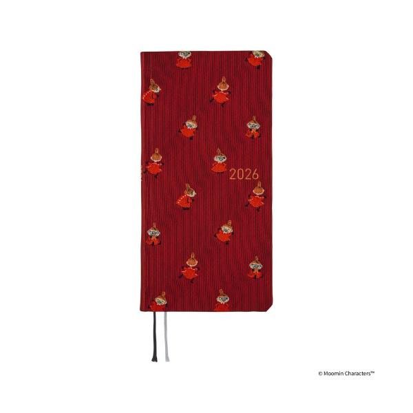 柄：リトルミイがいっぱい！本体サイズ（約）：縦188×横94×厚11mmページ数：240ページ中面仕様：［月間］ブロック　［週間］レフト六曜表記：あり表紙素材：ポリエステル対応期間：［月間］2026年3月〜2027年4月　：［週間］2026...