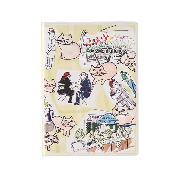 柄：NYなわばり猫本体サイズ（約）：縦155×横110×厚12mmページ数：192ページ中面仕様：［月間］ブロック　［家計簿］週計タイプ六曜表記：あり表紙素材：PVC・紙対応期間：［月間］2026年12月〜2028年3月