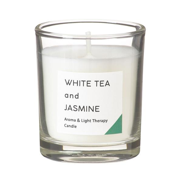 香り：ホワイトティー＆ジャスミン本体サイズ（約）：径52×高62mm重量（約）：140g素材：植物性原料配合ワックス、ガラス