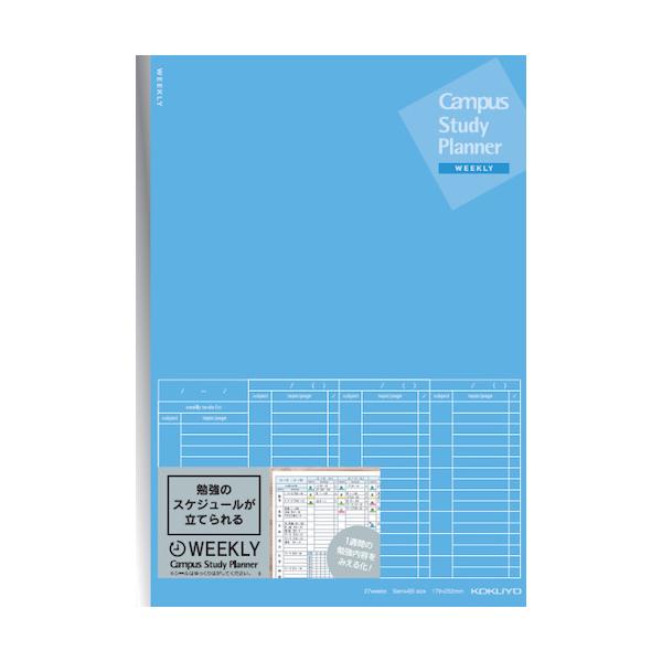 カラー：ブルー本体サイズ（約）：縦252×横179mm罫内容：ウィークリー罫（見開き1週間）枚数：28枚（27週分）原産国：日本