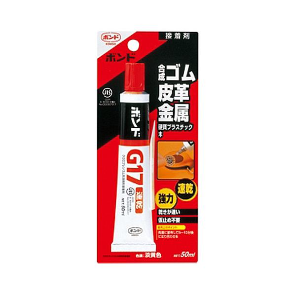 色調：淡黄色本体サイズ（約）：幅4×高16.5cm内容量（約）：50mL成分：クロロプレンゴム（30％）、有機溶剤（70％）、シクロヘキサン　：ノルマルヘキサン、酢酸イソプロピル、アセトン