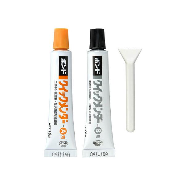 容量（約）：20gセット、[A剤]10g、[B剤]10gカラー：グレー（硬化後）素材：[A剤]エポキシ樹脂、[B剤]ポリチオール、三級アミン付属品：ヘラ原産国：日本
