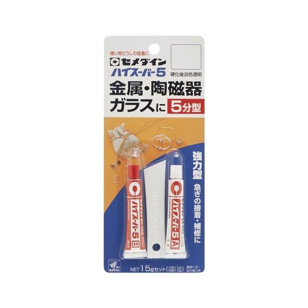 カラー：硬化後　淡色透明パッケージサイズ（約）：幅87×奥15×高200mm重量（約）：15gセット（[A剤]7.5g、[B剤]7.5g）付属品：ヘラ、プラ板素材：[A剤]エポキシ樹脂、［B剤]ポリチオール原産国：日本