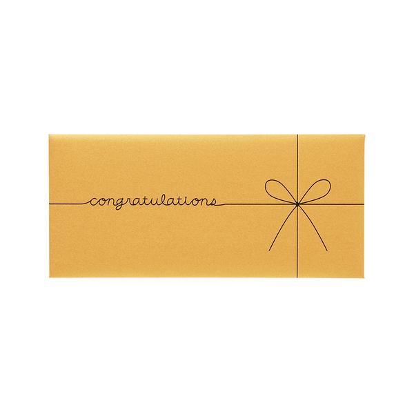デザイン：congratulations　ゴールド本体サイズ（約）：［1枚］縦85×横185mm入数：3枚付属品：添え紙3枚（二つ折り無地白）