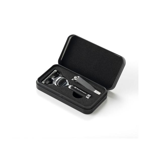 カラー：ブラックサイズ（約）：［ケース］幅115×奥62×高20mm　：［レイザー］幅89×奥41×高15mm　［クリッパーミニ］幅60×奥11×高17mm重量（約）：［レイザー］34g　［クリッパーミニ］30g素材：［レイザーハンドル］樹...