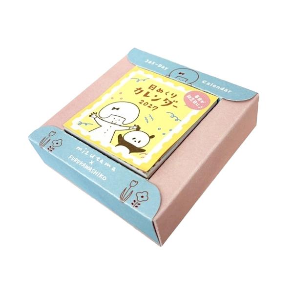 柄：mizutamaサイズ（約）：［カレンダー］縦60×横60mm　［箱］縦90×横90×厚30mm枚数：365枚