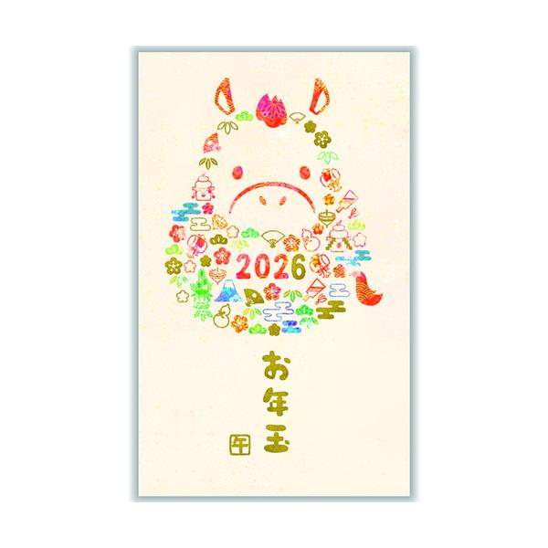 柄：小物模様うま本体サイズ（約）：縦105×横65mm入数：1柄3枚付属品：金封シール