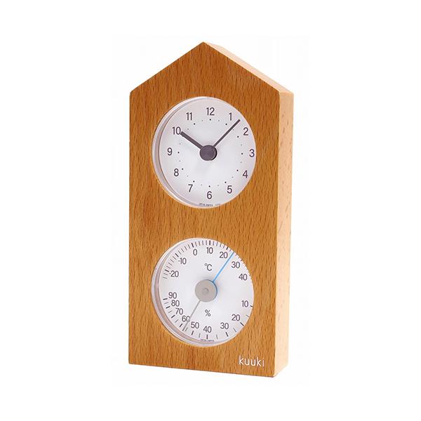 カラー：ナチュラル本体サイズ（約）：縦174×横82×厚33mm重量（約）：220g使用電源：単3電池×1温度計精度（約）：±1℃（−20〜40℃）湿度計精度（約）：±3％RH（35〜75％RH、常温）時計精度（約）：平均月差±20秒（常温...